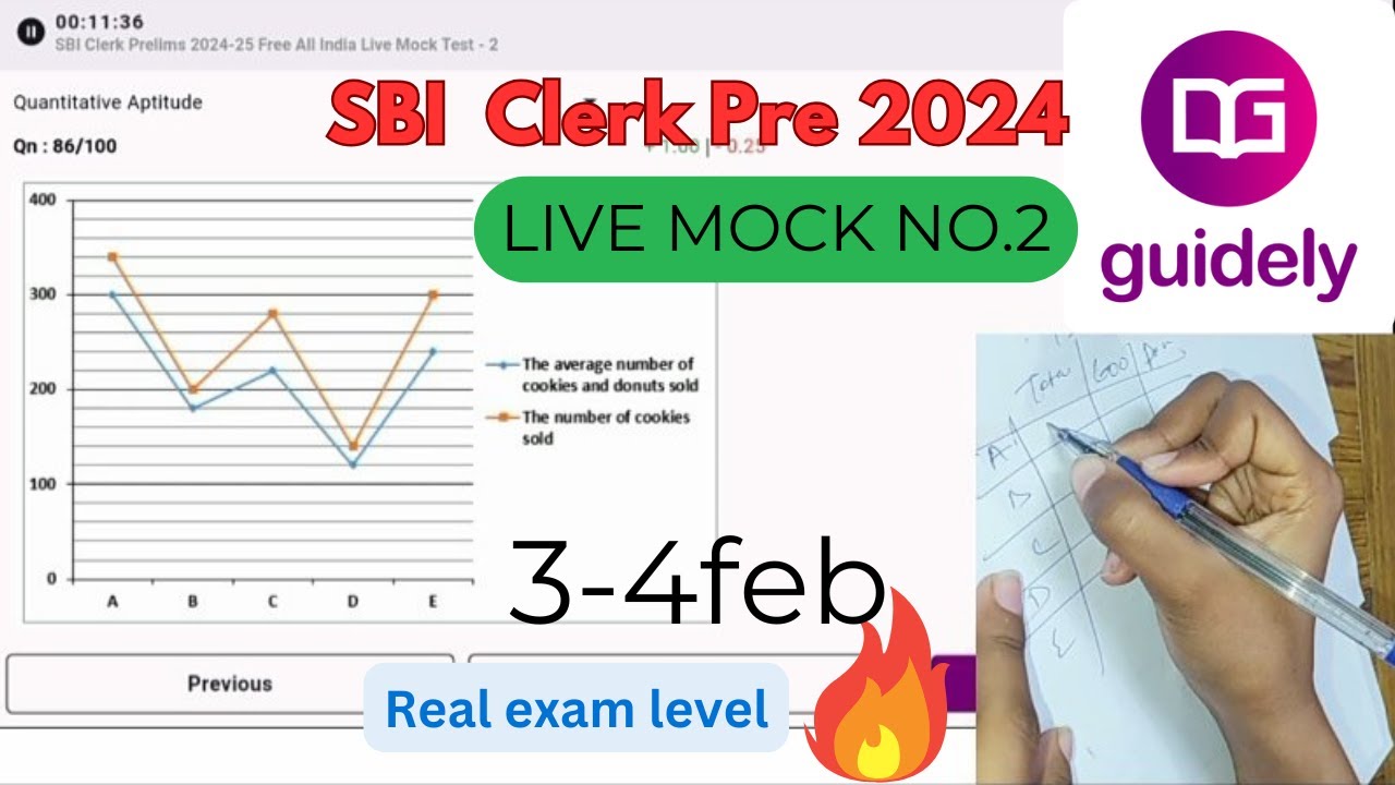 🔥Guidely SBI CLERK Live Mock Test 📚 Mock no.2 4Feb Exam Level mock 🎯 ...
