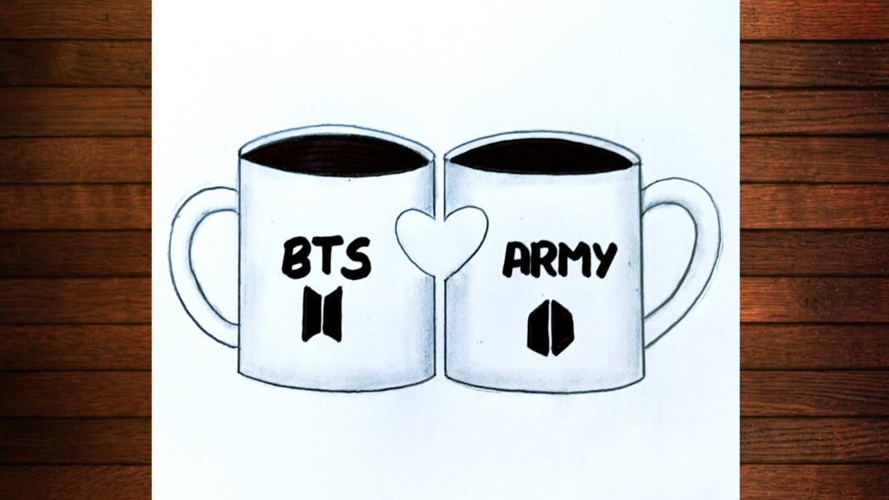 I Tried BTS's Cup Drawing / Bts army /Bts cup drawing - YouTube
