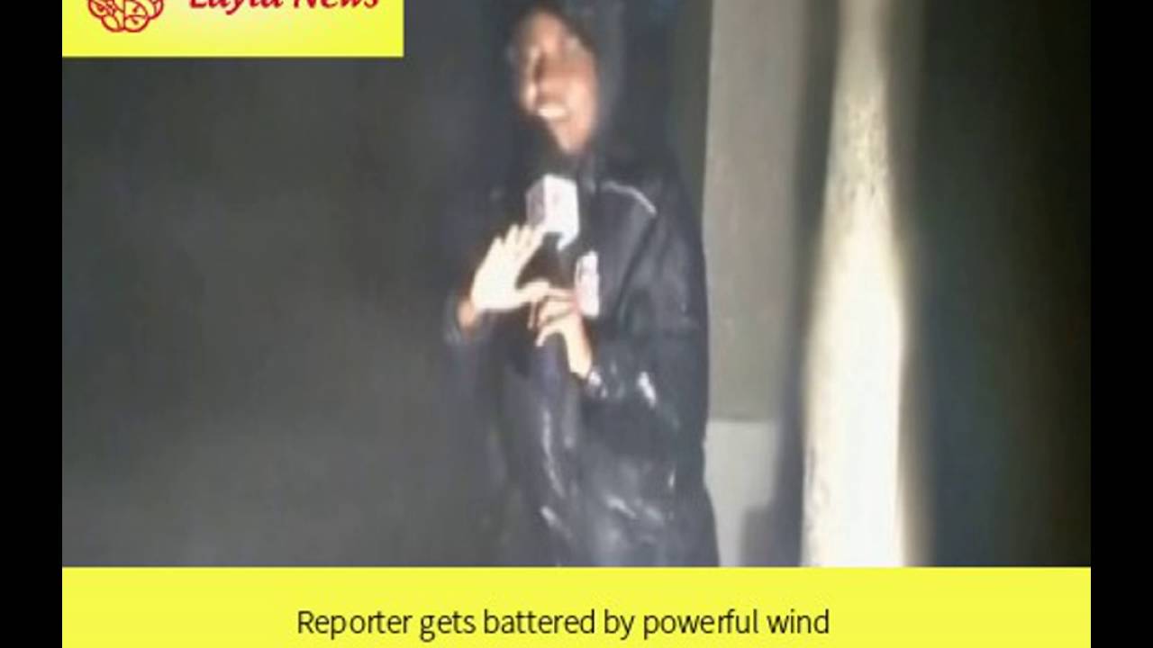 Reporter gets battered by powerful wind | By : CNN - YouTube