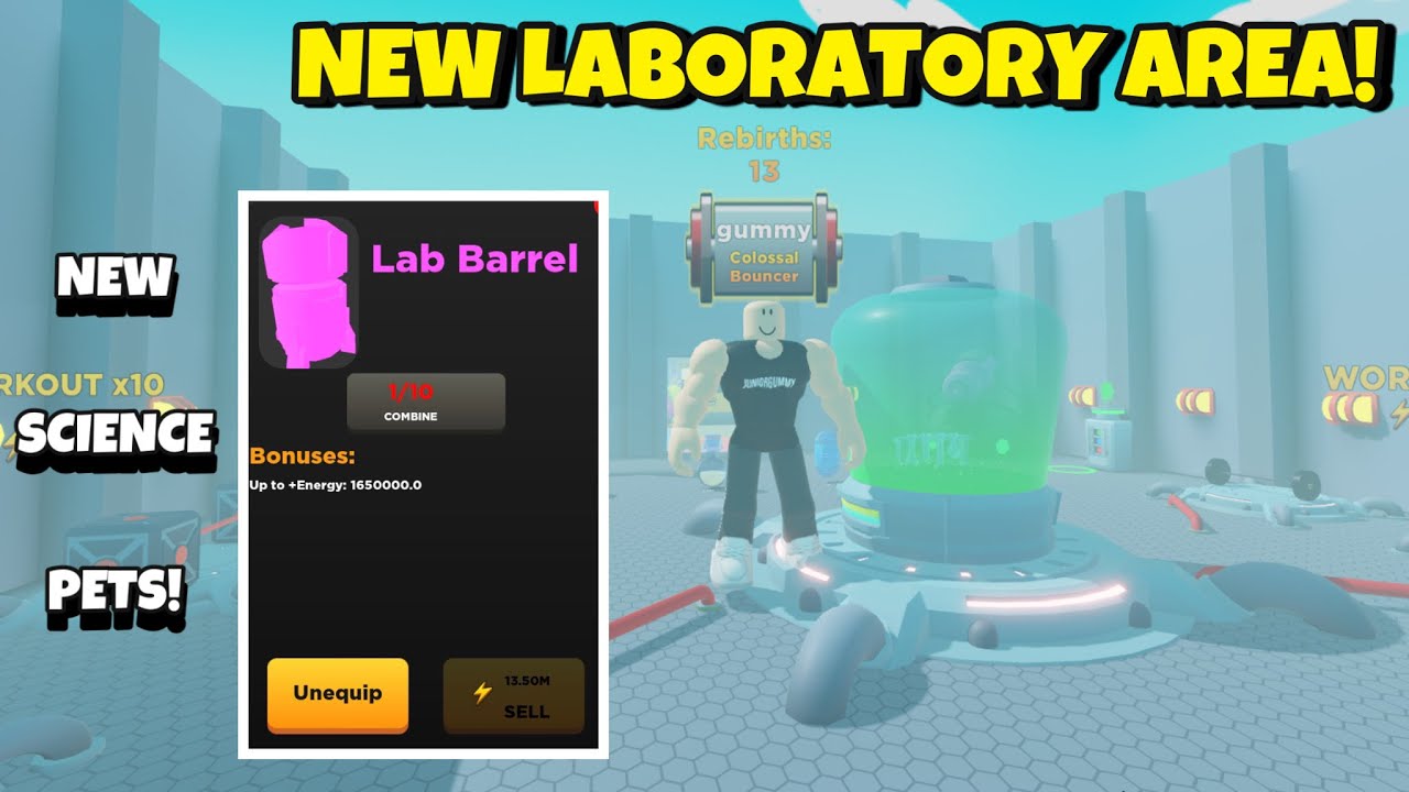 NEW STRONGMAN SIMULATOR UPDATE!! NEW LABORATORY AREA!! NEW SCIENCE PETS ...