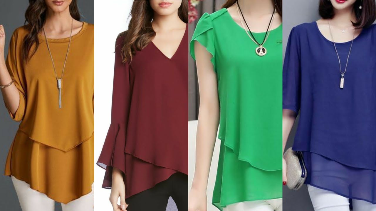 beautiful stylish easy pattern plain girls top design daily wear tunic ...