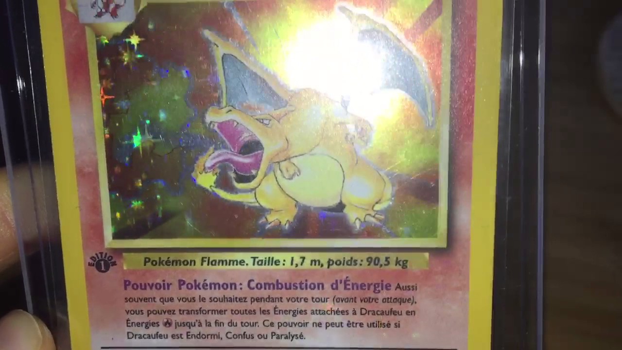 First Edition French Charizard (Dracaufeu) - RARE Holo bleed Card - YouTube