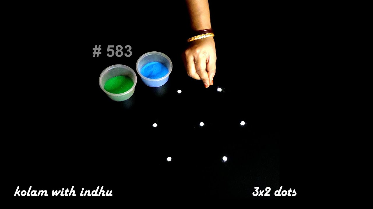 Easy Wednesday kolam | 3x2 dots Simple Daily Rangoli | Small Muggulu ...