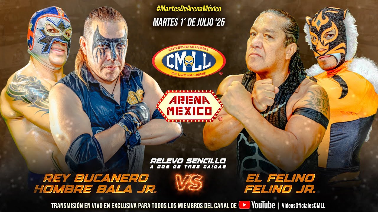 HIGHLIGHTS CMLL 01 DE JULIO 2025 || H. BALA JR. Y REY BUCANERO VS ...
