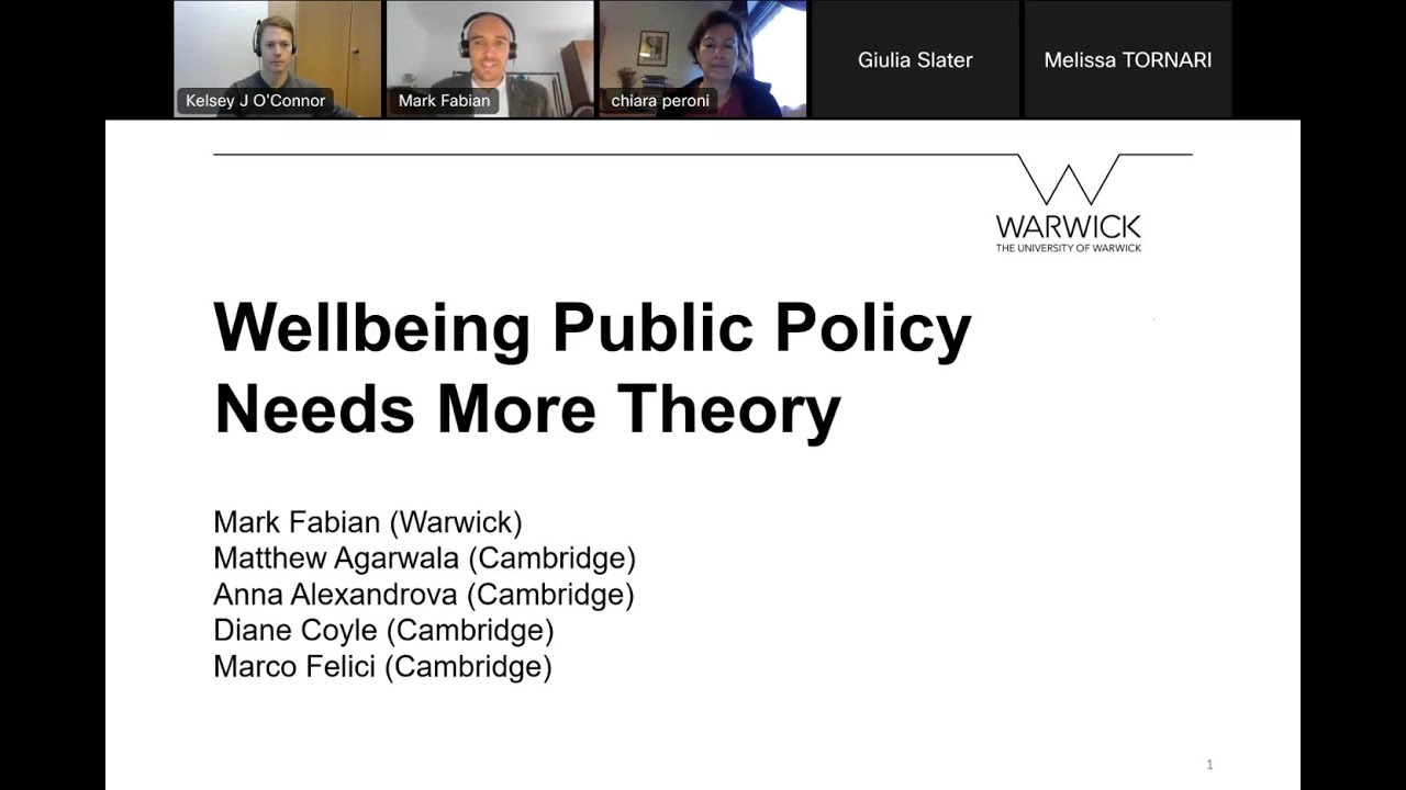 Wellbeing Public Policy Needs More Theory - Mark Fabian - YouTube