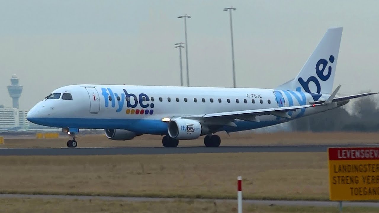 ERJ 175STD Flybe G-FBJE takeoff from AMS Schipohol - YouTube