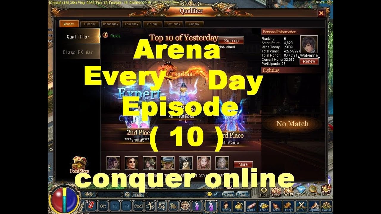 Arena Every Day Episode ( 10 ) conquer online - YouTube