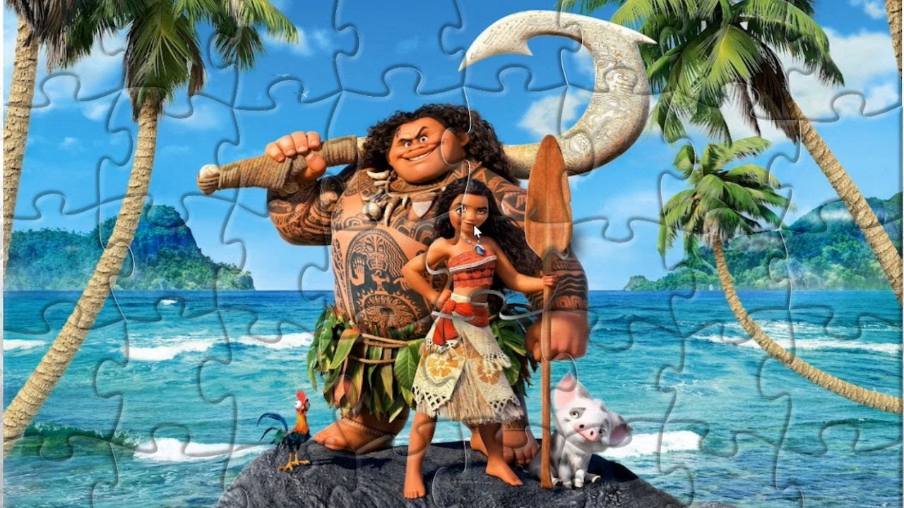 Merangkai Puzzle Moana Disney - Moana Disney Princess Puzzle - YouTube