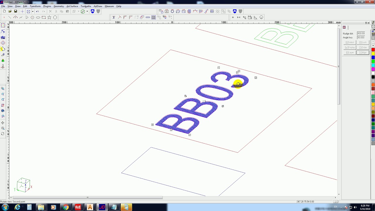 Use JDpaint to make simple area cleaning - YouTube
