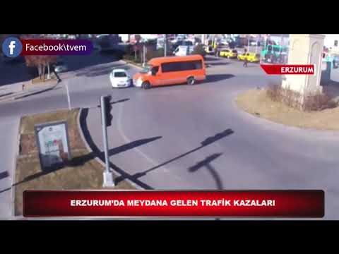 ERZURUM’DA MEYDANA GELEN TRAFİK KAZALARI POLİS KAMERALARINA YANSIDI