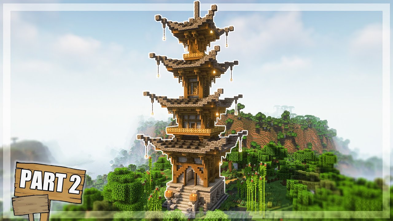 Minecraft: How to Build a Japanese Temple / Tower - [Tutorial 2/2 ...