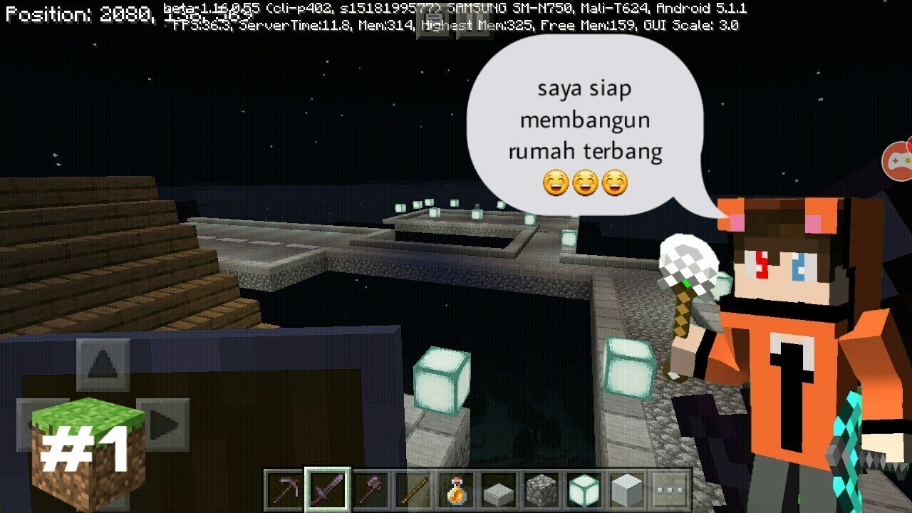 Membuat rumah langit part 1 | Minecraft beta - YouTube