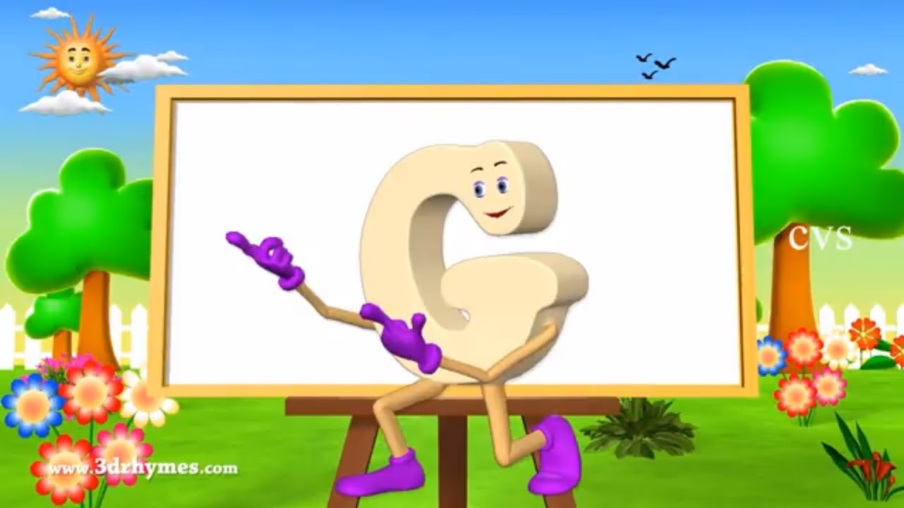 Letter G Spelling - 3D Animation Learning English Alphabet ABC Song For ...