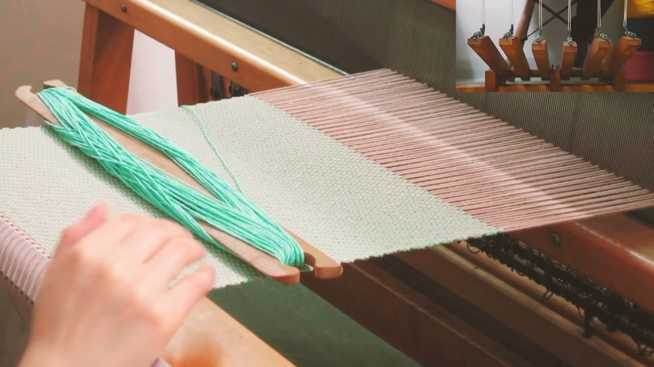 [베짜는 소리] Floor loom, sounds of weaving 16 (ASMR) - 베틀공방 사이 틈 Weaving ...