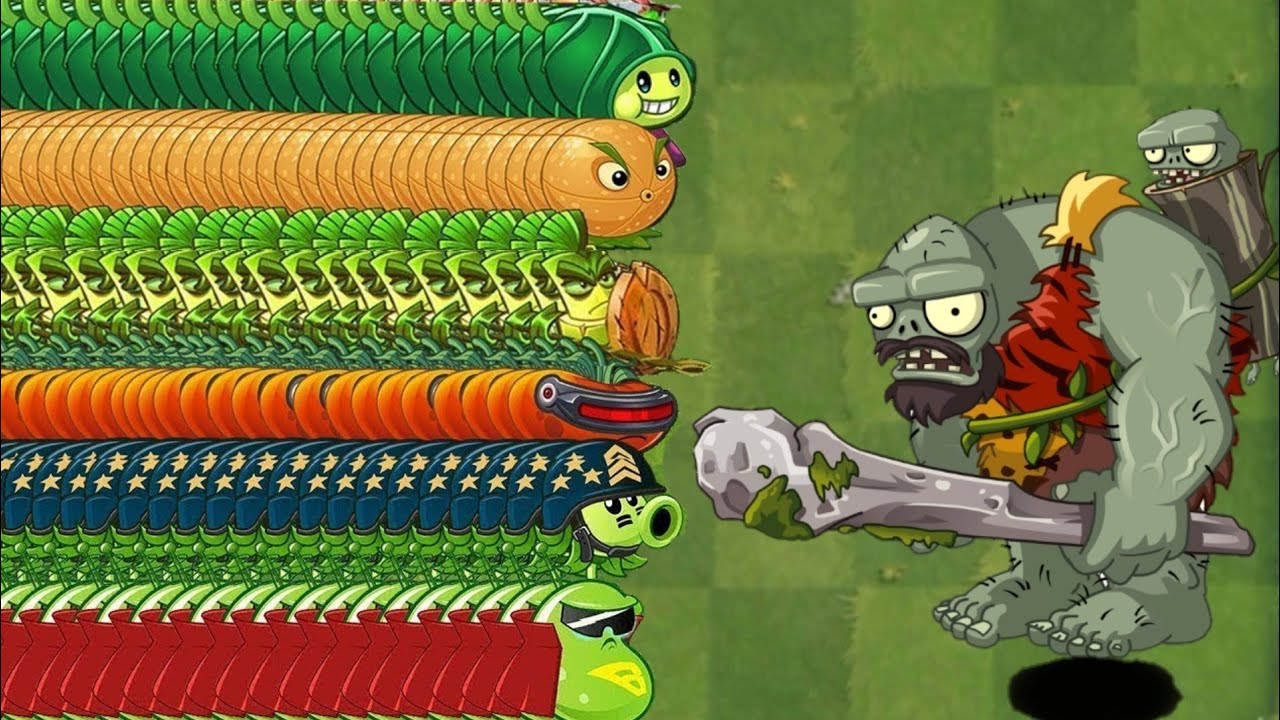 Plants vs Zombies2 Jurassic Gargantuar Zombie vs all plants 99 level ...