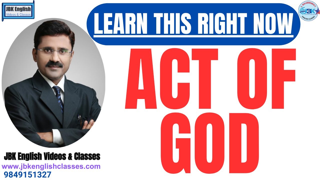 Sentences with ACT OF GOD - by JBK English Videos & Classes #jbkenglish ...