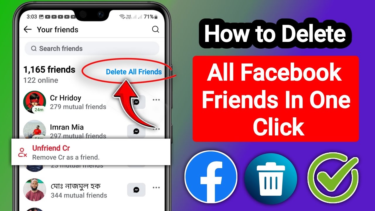 How to Delete All Facebook Friends In One Click 2025 | Delete all ...
