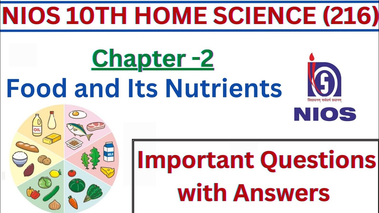 Nios 10th Home Science (216) chap-2 Food and Its Nutrients imp ...