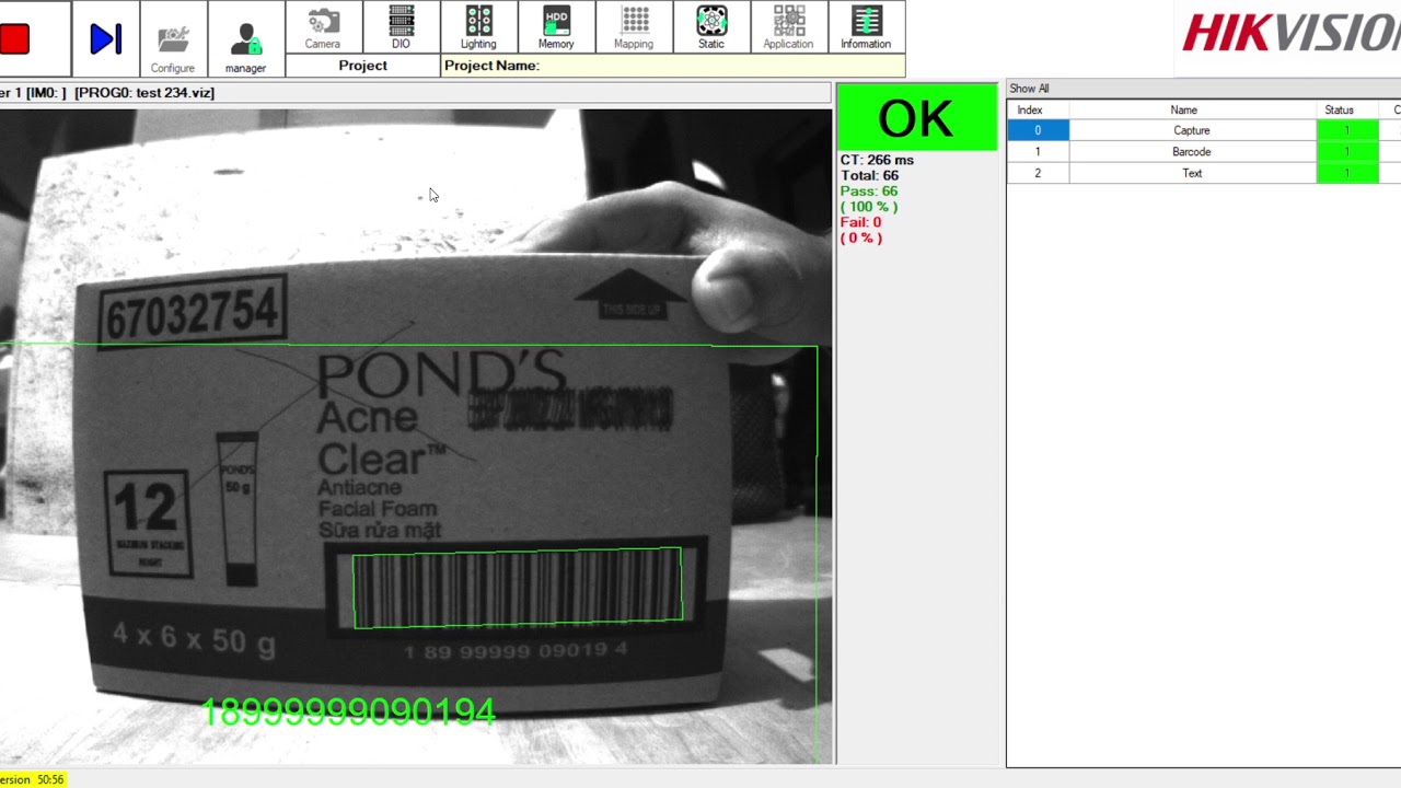 HIKVISION GigE Camera for 1D Barcode Reading Corrugated Box - YouTube