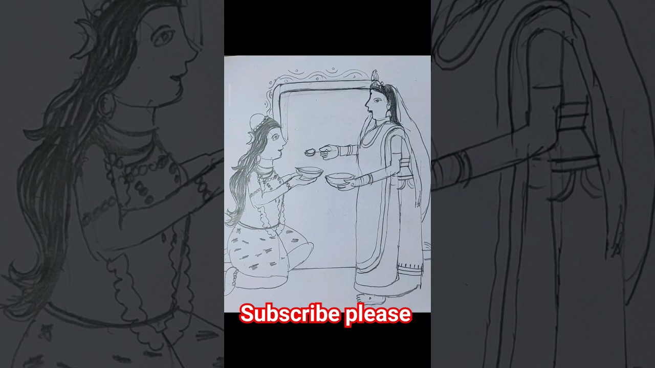 Sive parvati drawing Sive Thakur and maa parvati drawing #drawing #art ...