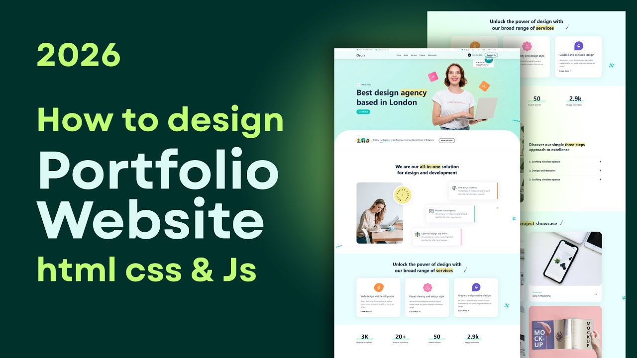 Build a Personal Portfolio Website Using pure HTML & CSS | Step-by-Step ...