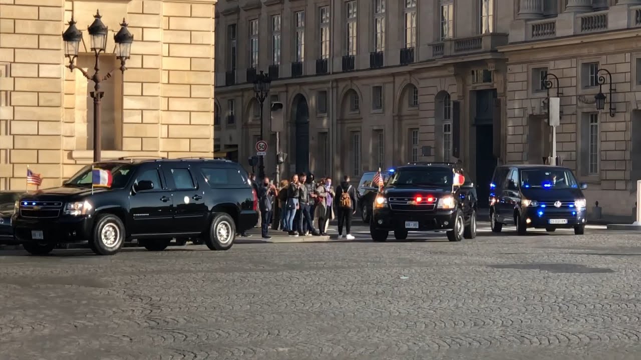US Vice-President Kamala Harris massive motorcade in Paris (France ...