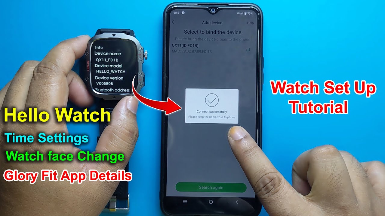 Hello Watch - Complete Setup for Smartphone | Time Settings | Watch ...