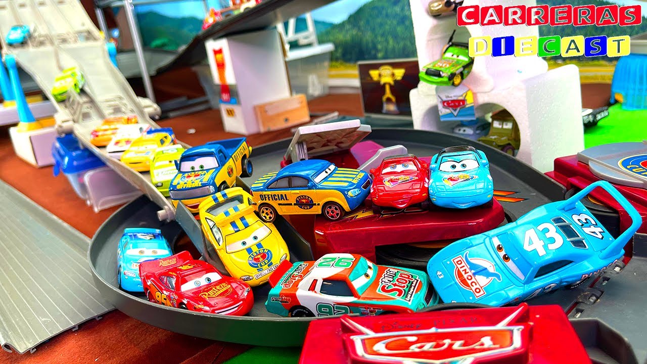 DISNEY CARS DIECAST DINOCO RACE OFF ELIMINACION - YouTube