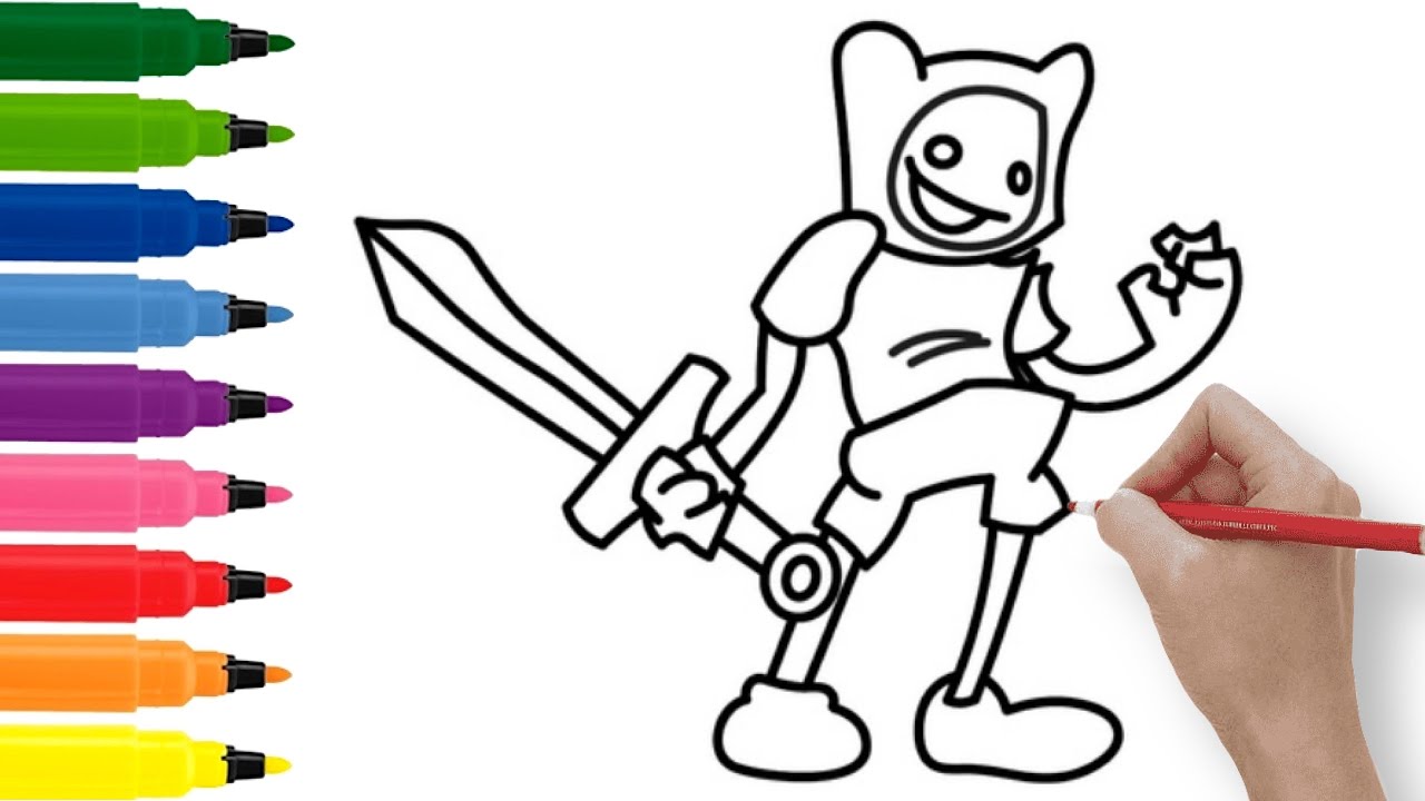 How to draw FINN THE HUMAN | ADVENTURE TIME | DIY - YouTube