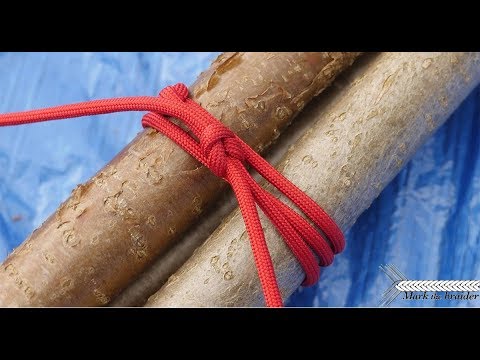 Pole lashing- binding sticks together - YouTube