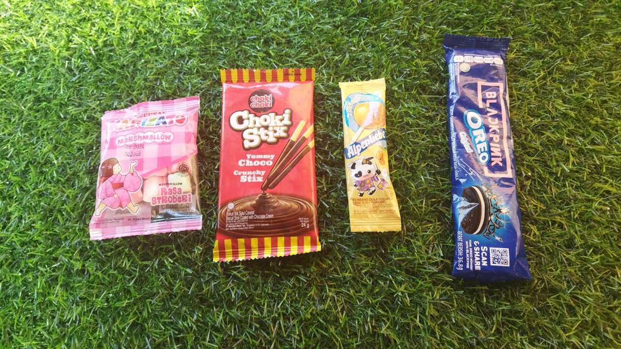 Asmr Some lot's of candies lollipop alpenliebe,marsmallow,oreo ...