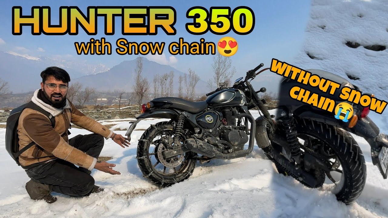 Testing Hunter 350 Performance with Snow Chains - YouTube
