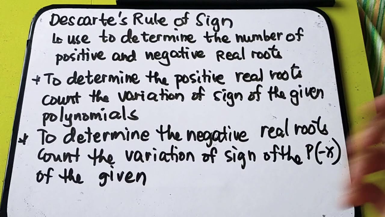 Descartes Rule of Sign - YouTube