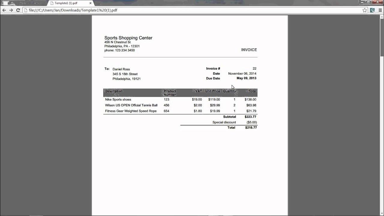 Generate / Print Invoices from Excel without VBA programming - free - YouTube
