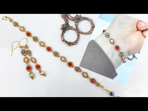 Zarif Kristal Set Yapımı //Bileklik & Küpe.  Crystal Bead Jewelry Making Tutorials for Beginners.
