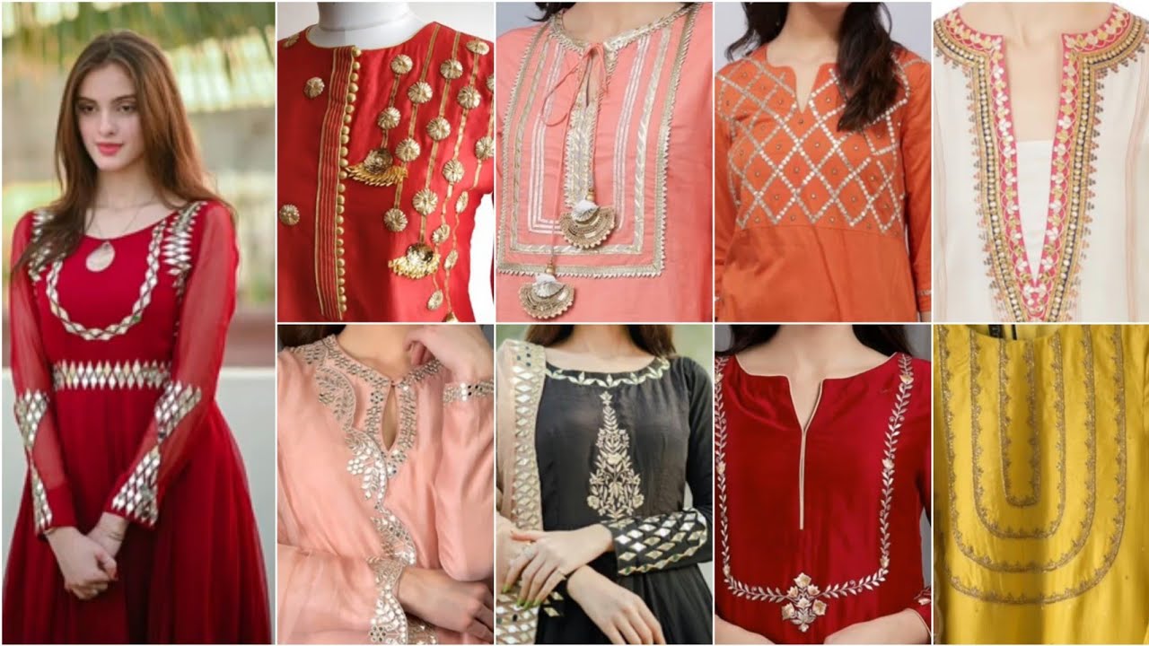Gota Patti Neck Design 2022 | Design Neckline with gota lace | latest ...