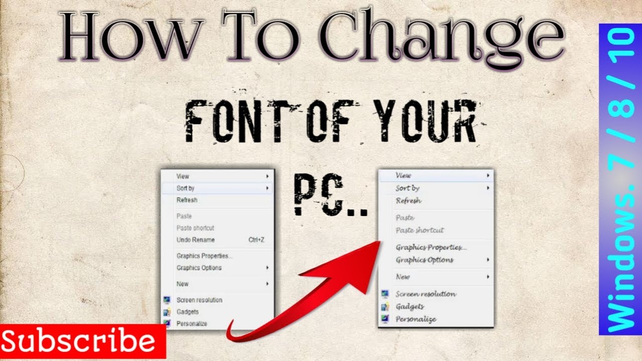 How To change the system font in Windows|Work In 7/8/10| - YouTube