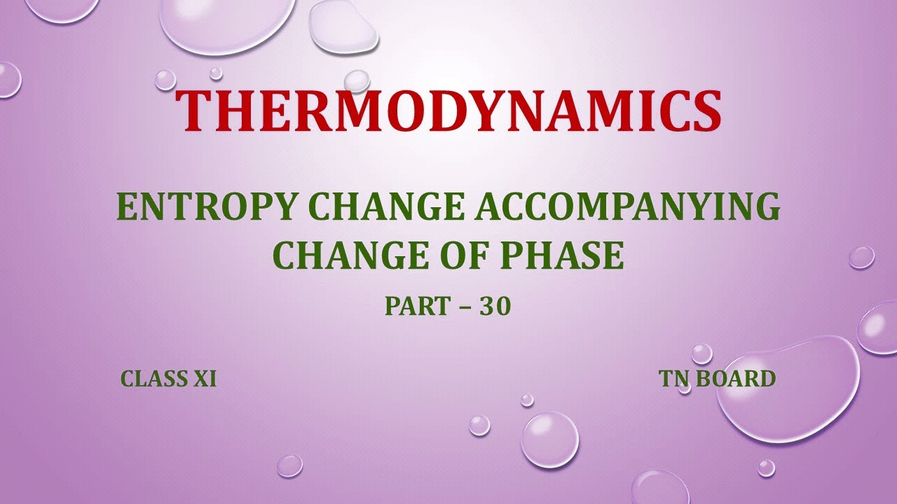 Thermodynamics Class 11/Part 30/Entropy Change accompanying change of ...