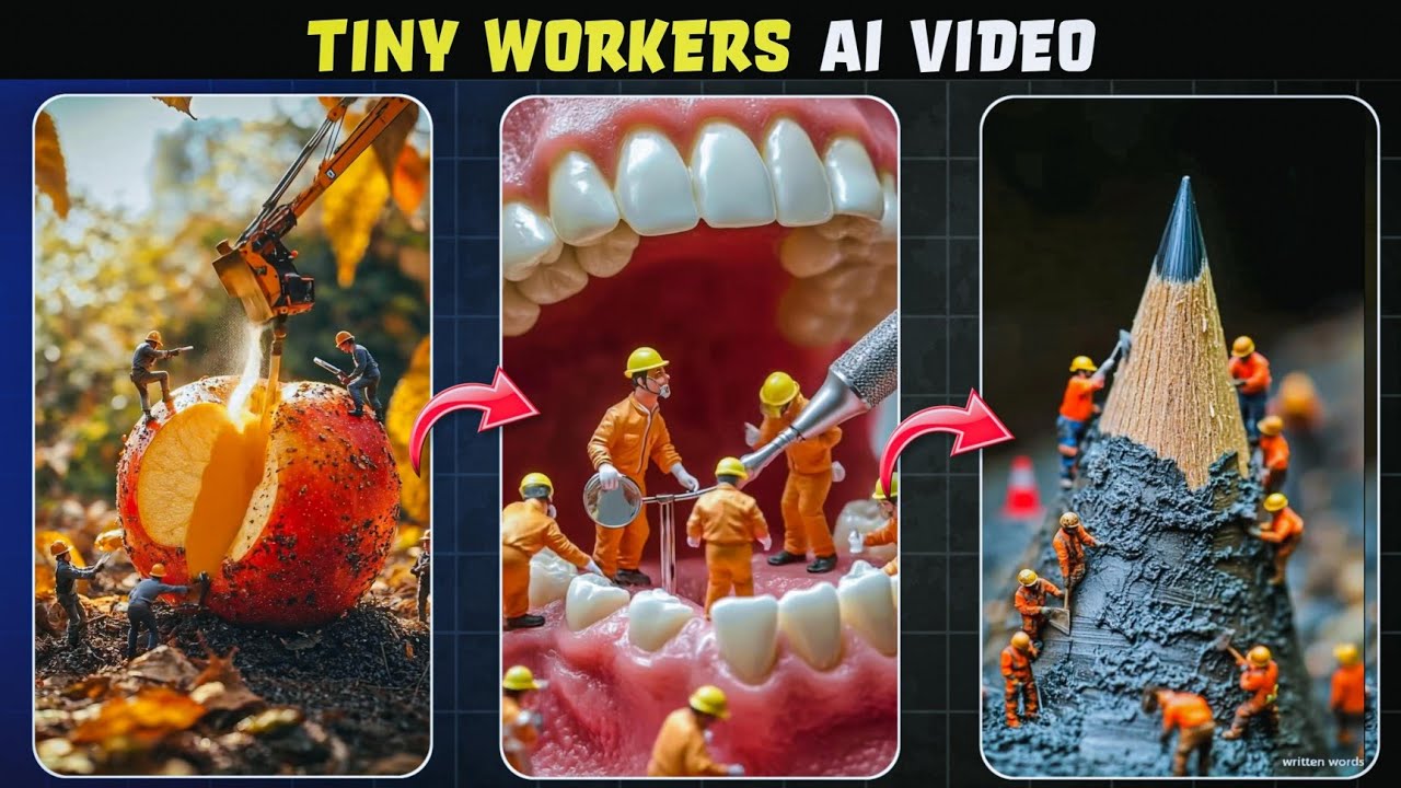 Tiny Workers Ai Video Editing A To Z Process Full Tutorial | Miniature ...