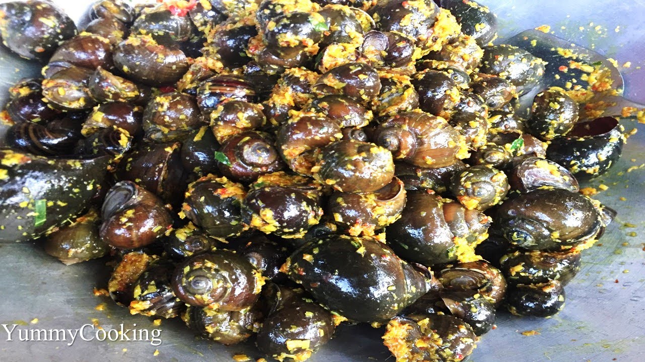របៀបឆាគ្រឿងខ្យងឆ្ងាញ់! /Fried Snail Cambodia [ YummyCooking ] - YouTube