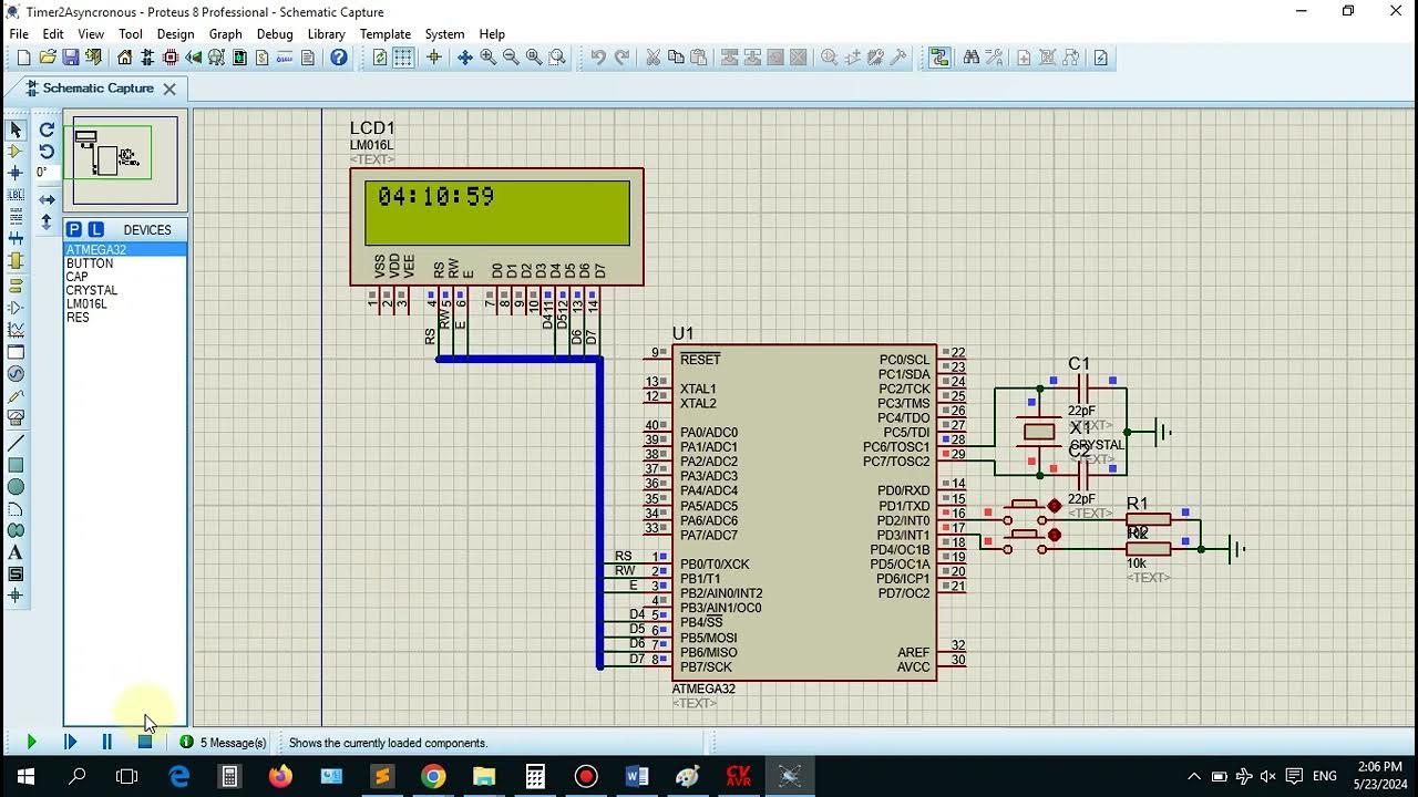 41 Digital clock using Timer/Counter 2 (Asynchronous Mode) - YouTube