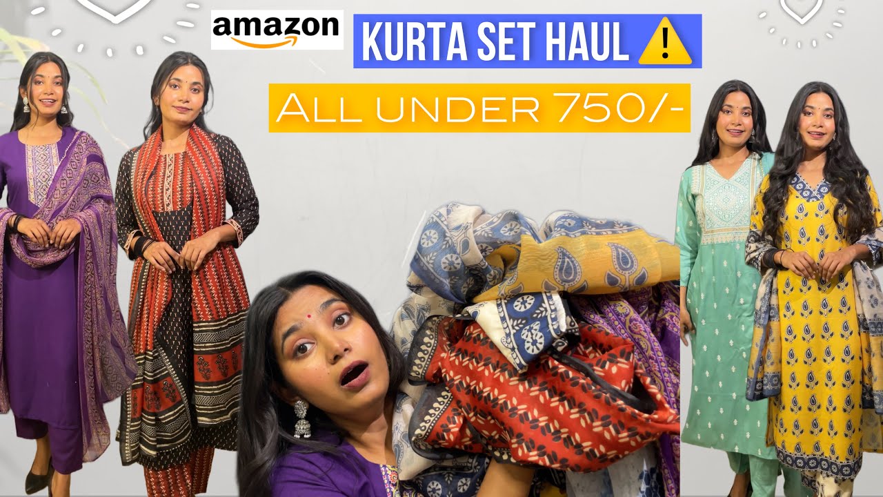 Amazon Kurta Set Haul Under 750/- PART 2 | Kurta Set Haul | Try on Haul ...