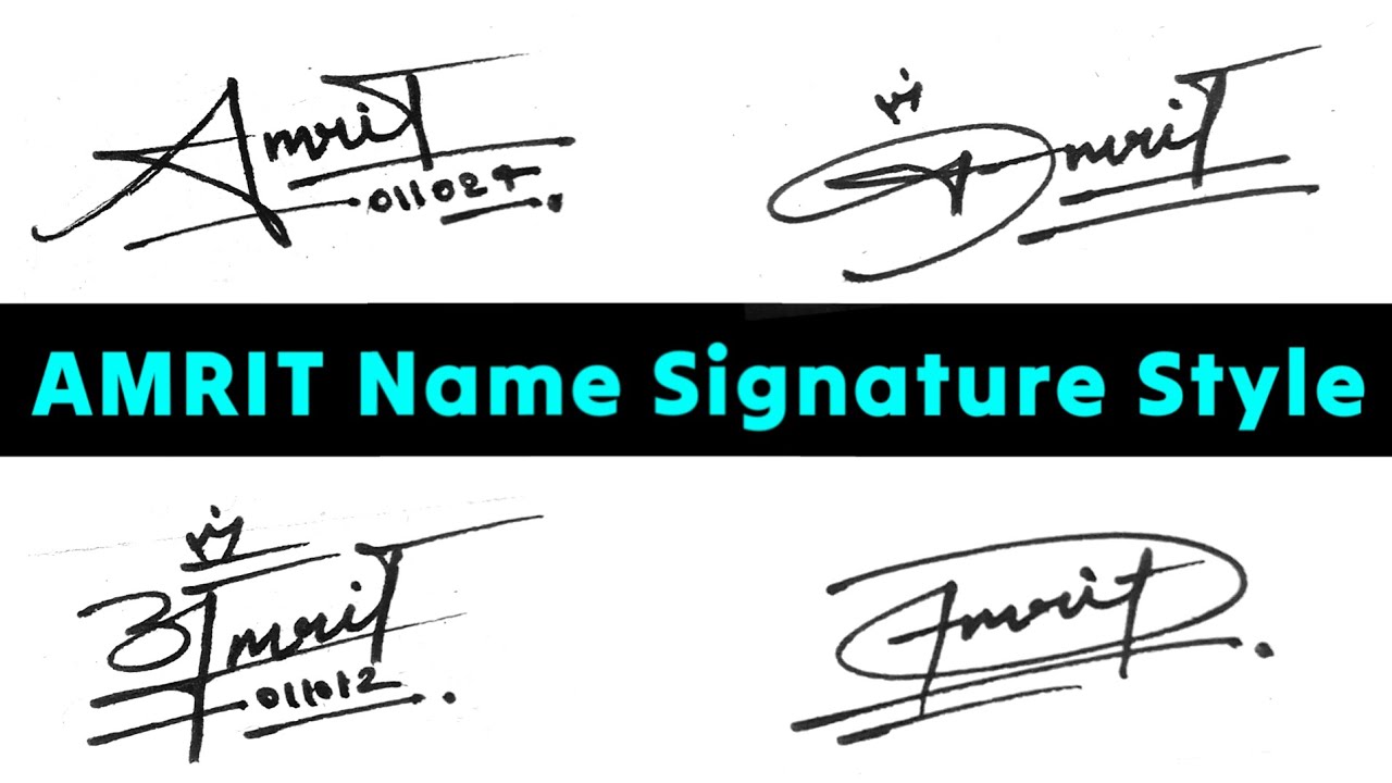Alphabet 'A' signature style | Amrit name signature style | sign your ...