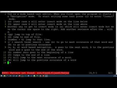 CS 354 Machine Organization and Programming: Lecture 08 Vim Tutorial - YouTube