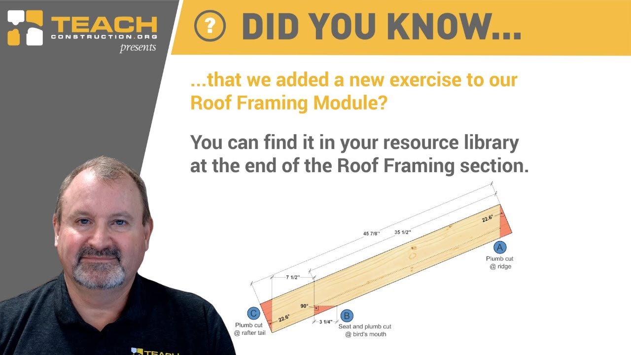 Rafter Layout - TEACH Construction Skills Exercise - YouTube