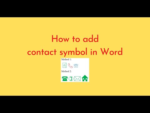 How to add contact symbol in Word - YouTube