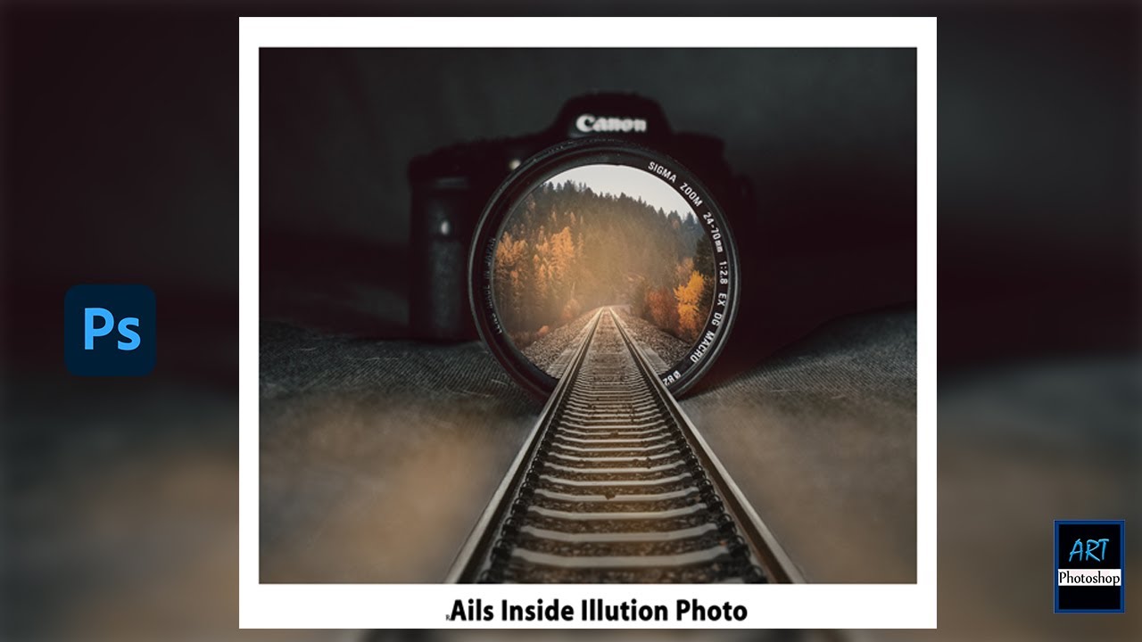 Rails Inside Illusion Photo Manipulation Photoshop Tutorial - YouTube