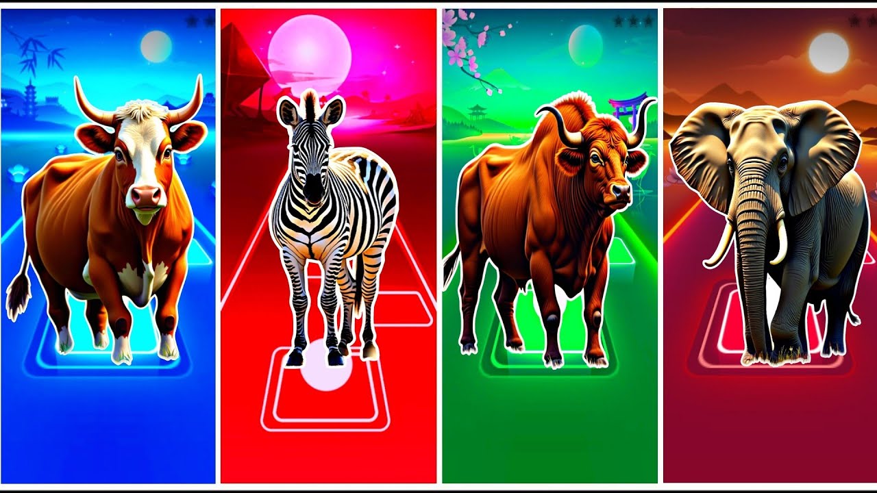 Cow 🆚 Zebra 🆚 Bull 🆚 Elephant 🆚 Who Will Win? - YouTube
