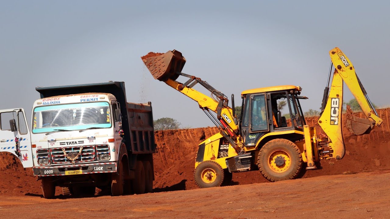 Tata 2518 Tipper Going New JCB 3DX Xtra For Loading Mud | JCB Eco ...