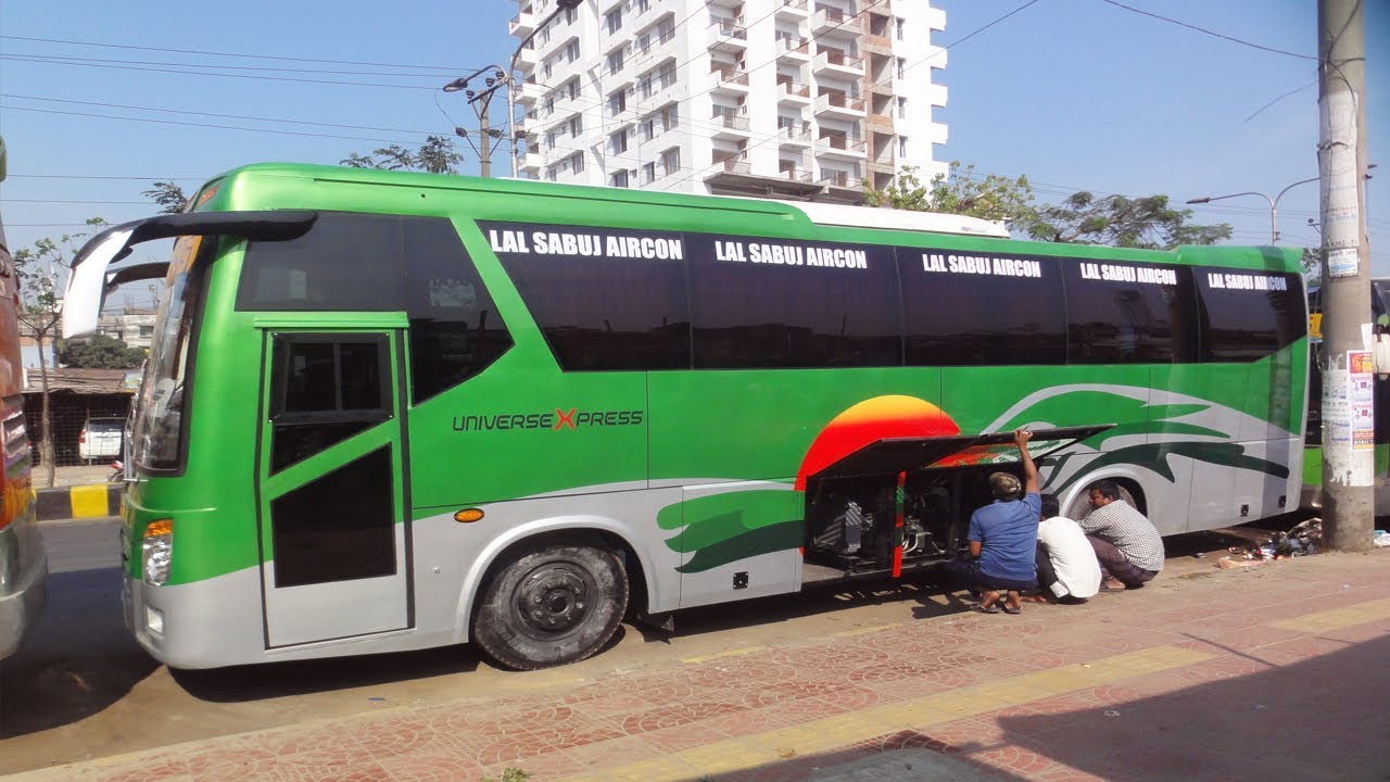Lal Shobuj Paribahan New Hino AC Bus 2020।লাল সবুজ পরিবহনের নতুন এসি ...